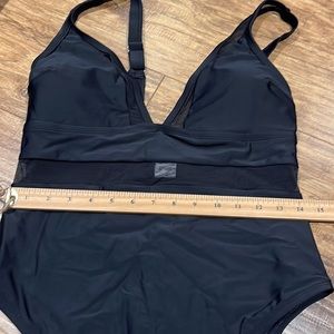 Swim | Black Mesh Waist Full Piece Bathing Suit | Poshmark